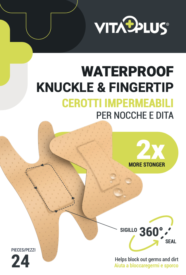 Wound Care - Waterproof Plasters Knuckle & Fingertip - VitaPlus